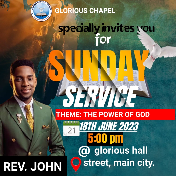 Sunday service Template | PosterMyWall