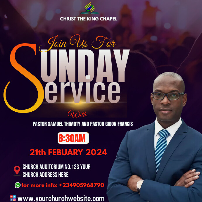 SUNDAY SERVICE Template | PosterMyWall