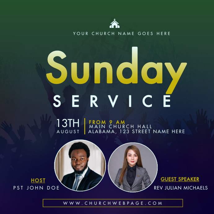Copy of Sunday Service | PosterMyWall