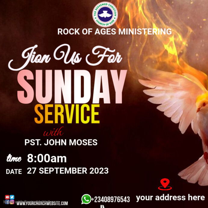 SUNDAY SERVICE Template | PosterMyWall