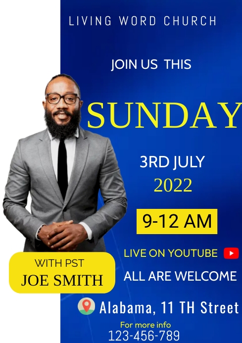 Sunday Service Template | PosterMyWall