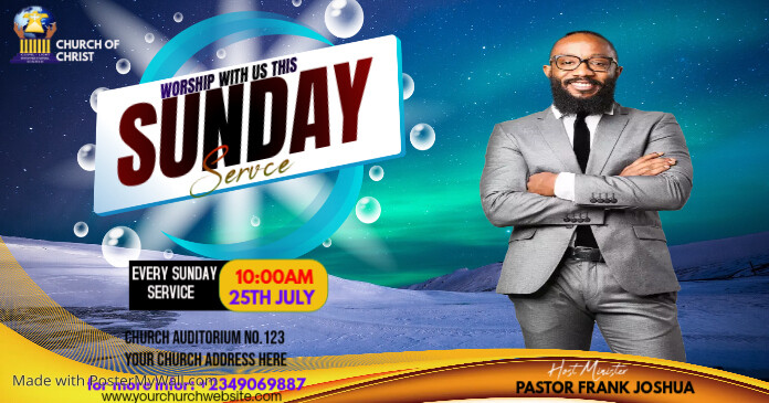 SUNDAY SERVICE Template | PosterMyWall