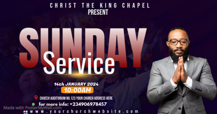 SUNDAY SERVICE Template | PosterMyWall