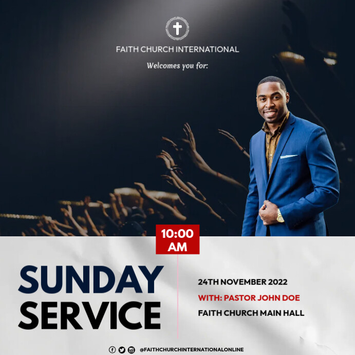 Plantilla de Del Servicio Dominical | PosterMyWall