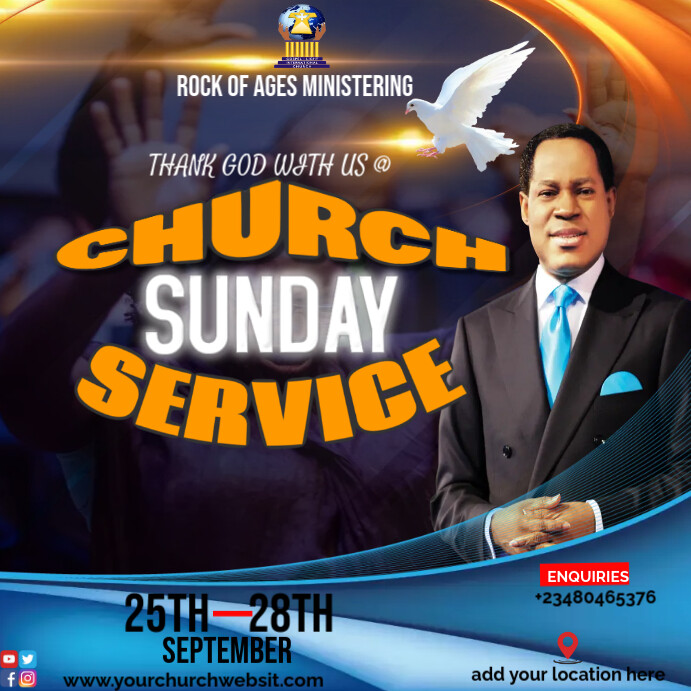 SUNDAY SERVICE Template | PosterMyWall