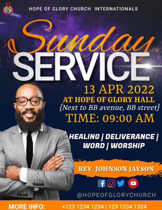 Sunday Service Template | PosterMyWall