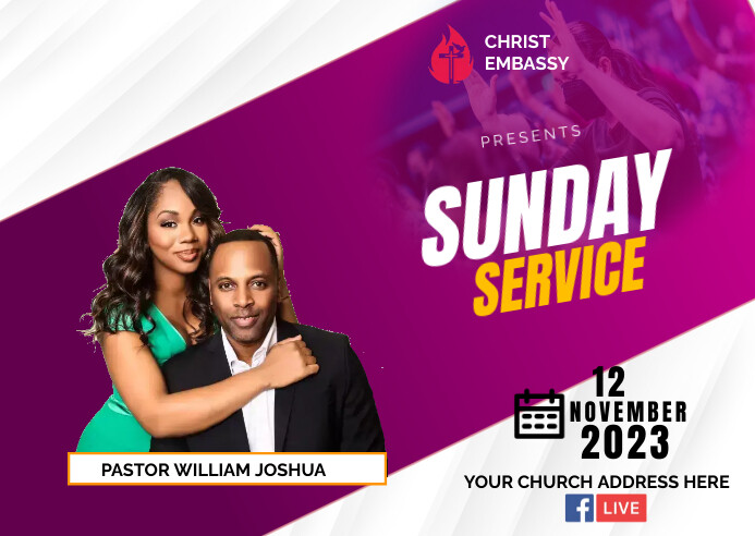 SUNDAY SERVICE Template | PosterMyWall