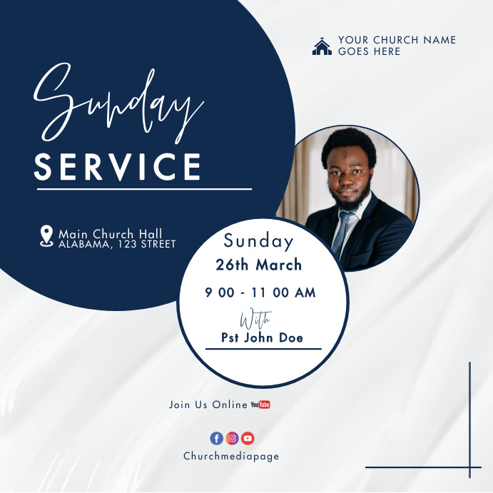 Plantilla de Del Servicio Dominical | PosterMyWall