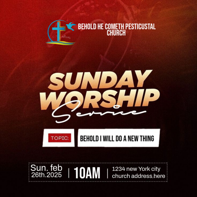 Sunday service Template | PosterMyWall