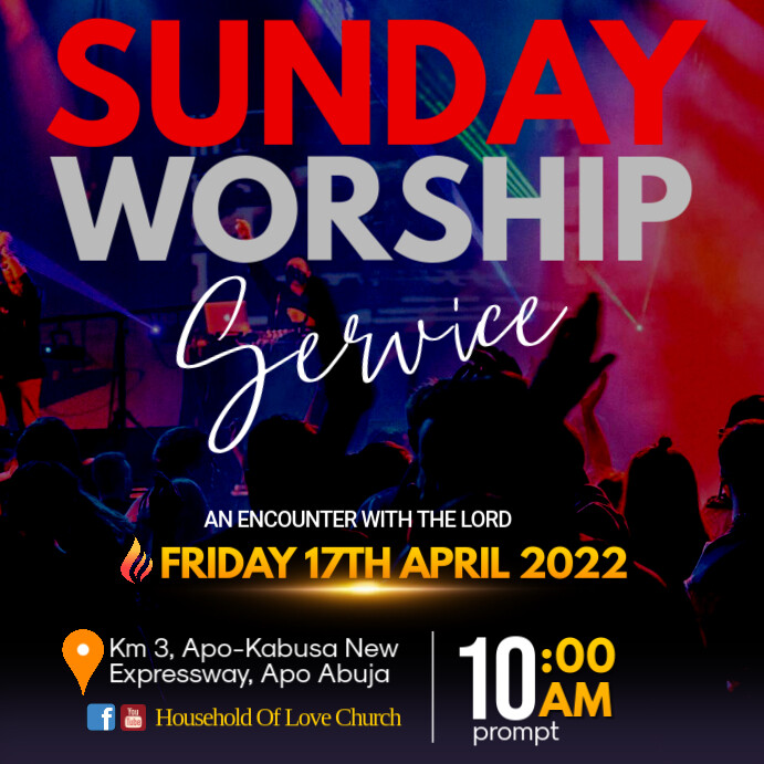 SUNDAY SERVICE Template | PosterMyWall