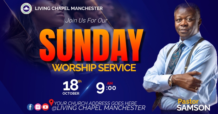 SUNDAY SERVICE Template | PosterMyWall