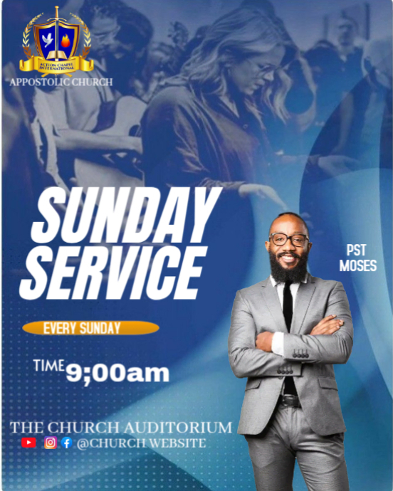 SUNDAY SERVICE Template | PosterMyWall