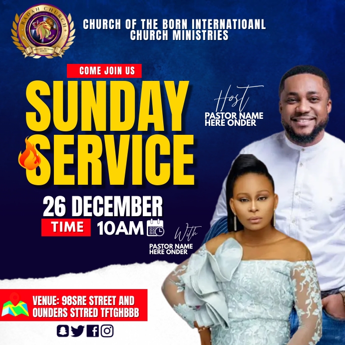 Plantilla de De Servicio Dominical | PosterMyWall