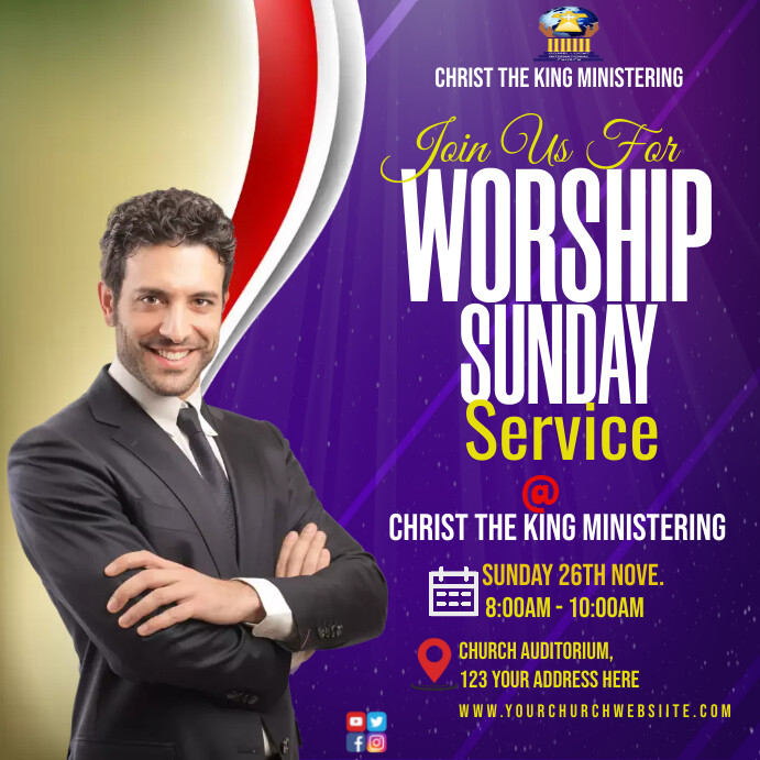 SUNDAY SERVICE Template | PosterMyWall