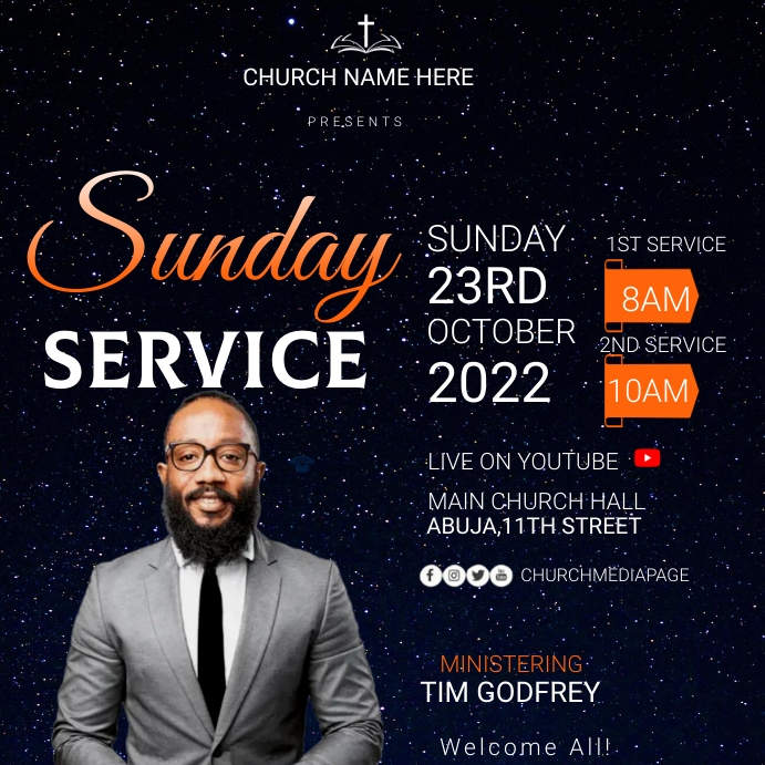 Copy of Sunday Service | PosterMyWall