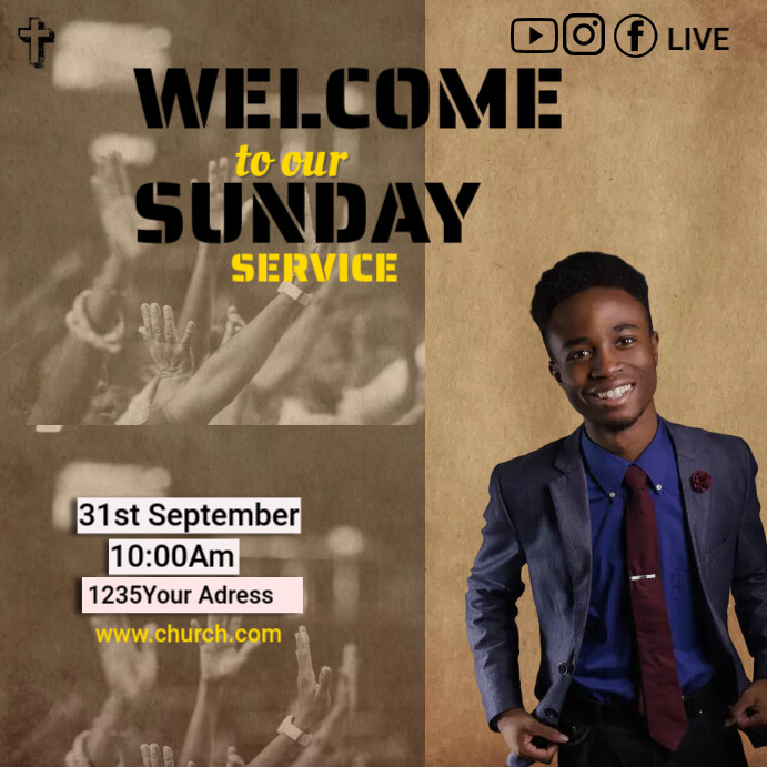 Sunday service Template | PosterMyWall