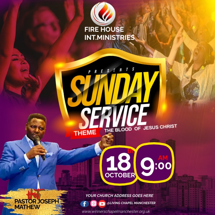 SUNDAY SERVICE Template | PosterMyWall