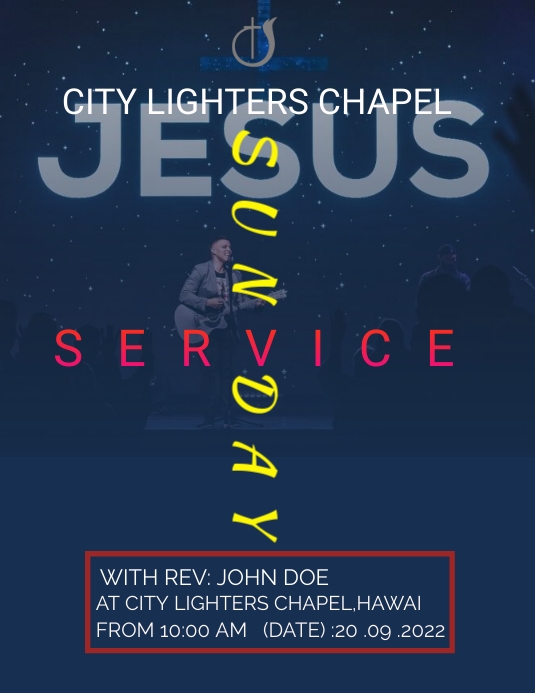 Plantilla de De Servicio Dominical | PosterMyWall