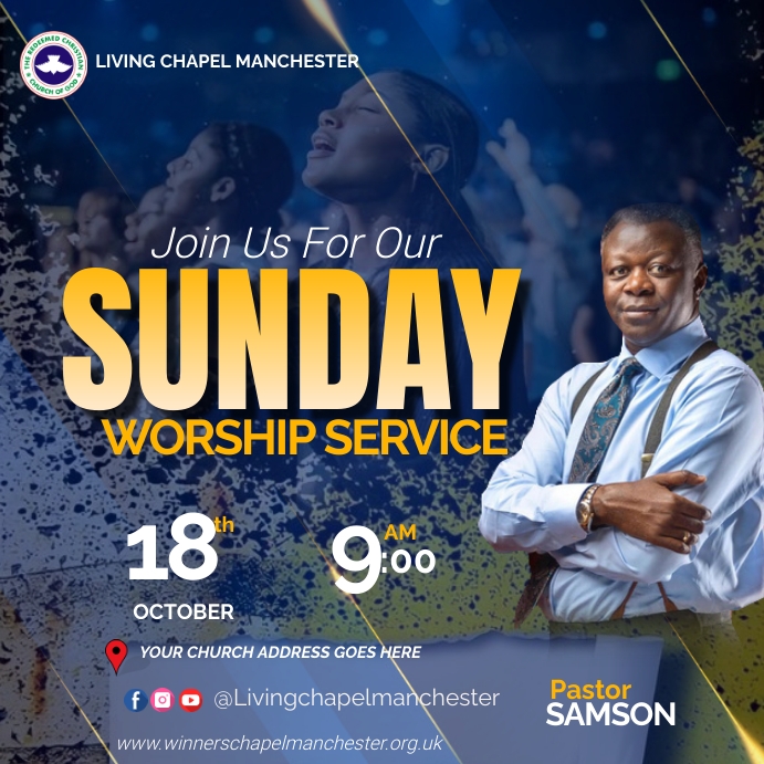 Plantilla de Del Servicio Dominical | PosterMyWall