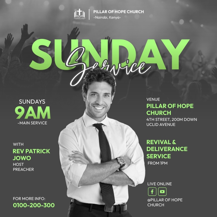 Sunday service Template | PosterMyWall