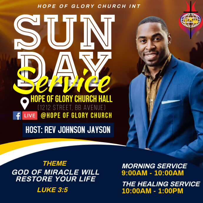 Sunday Service Template | PosterMyWall