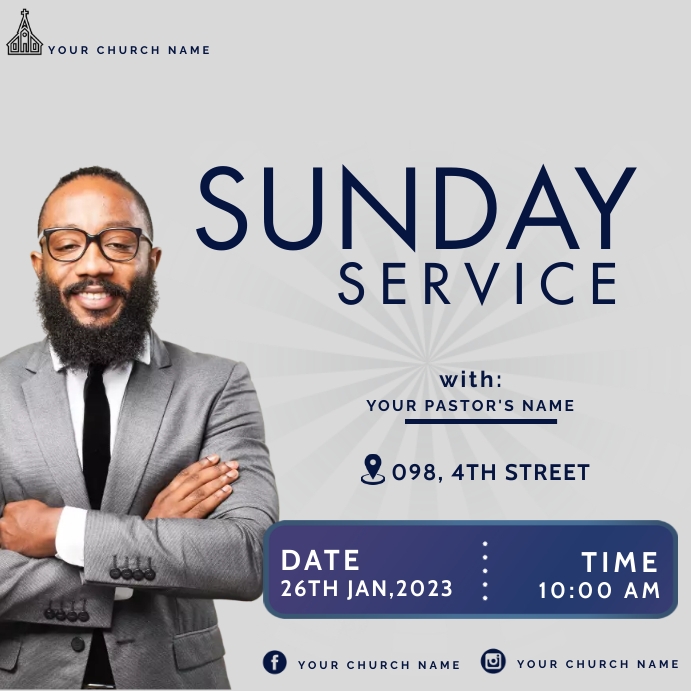 Copy of Sunday Service | PosterMyWall