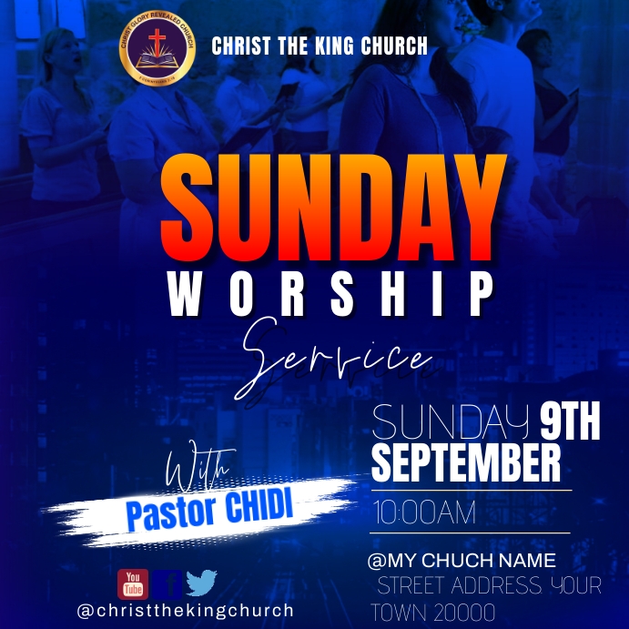 SUNDAY SERVICE Template | PosterMyWall