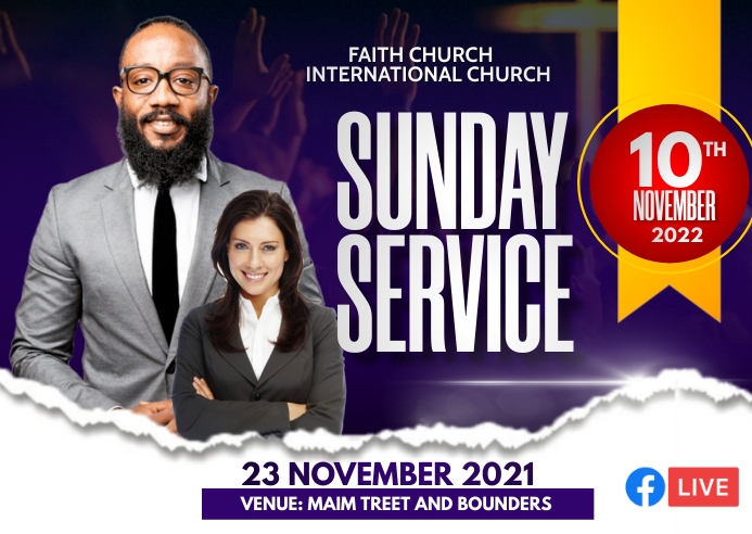 Plantilla de De Servicio Dominical | PosterMyWall