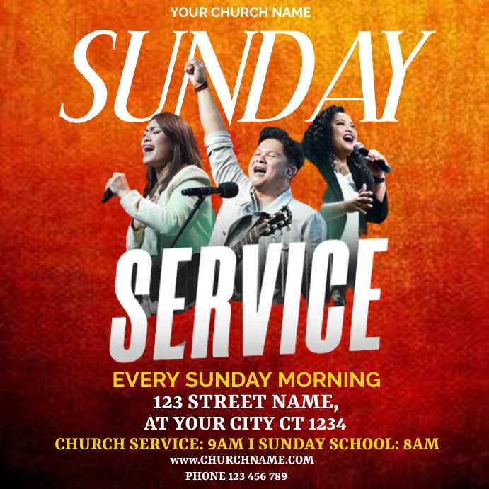 SUNDAY SERVICE Template | PosterMyWall