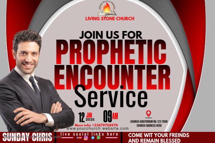 SUNDAY SERVICE Template | PosterMyWall