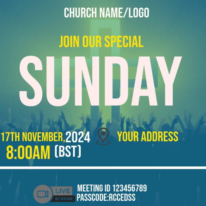 Copy of Sunday service | PosterMyWall