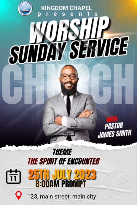 SUNDAY SERVICE Template | PosterMyWall