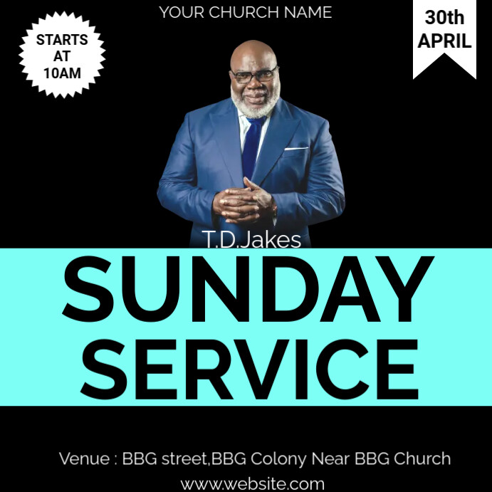 SUNDAY SERVICE Template | PosterMyWall