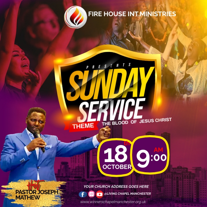 SUNDAY SERVICE Template | PosterMyWall