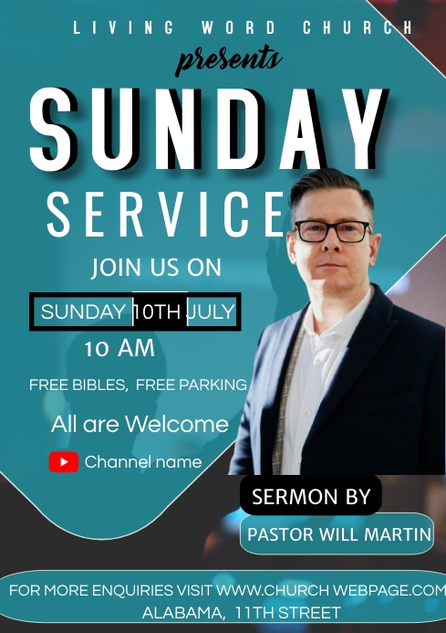 Sunday Service Template | PosterMyWall