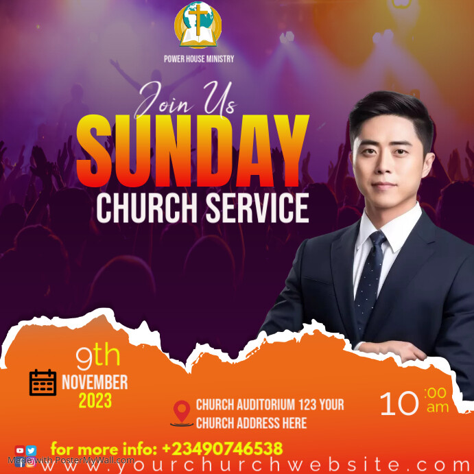 Modèle SUNDAY SERVICE | PosterMyWall