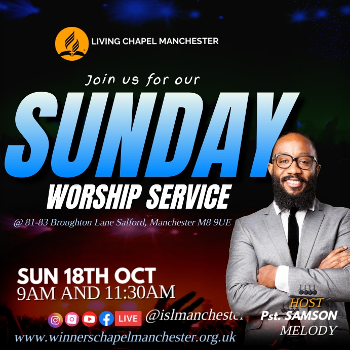 SUNDAY SERVICE Template | PosterMyWall