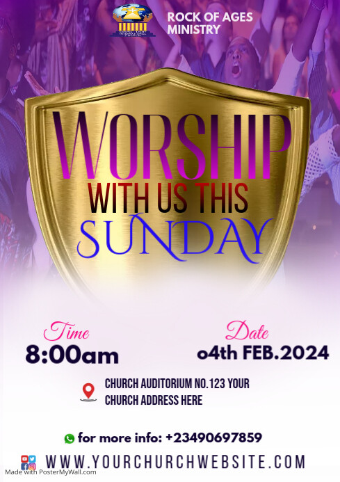 SUNDAY SERVICE Template | PosterMyWall