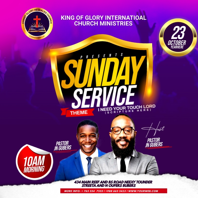 SUNDAY SERVICE Template | PosterMyWall