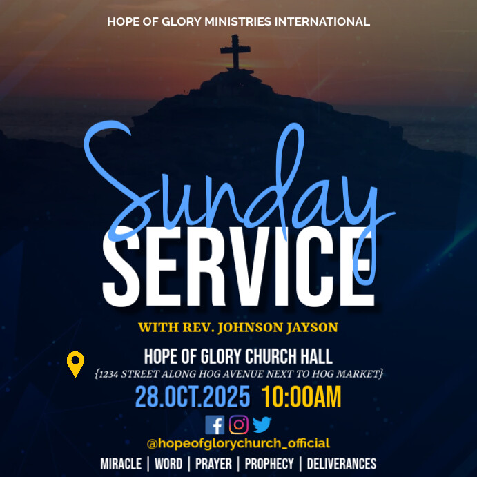 Plantilla de Sunday service | PosterMyWall