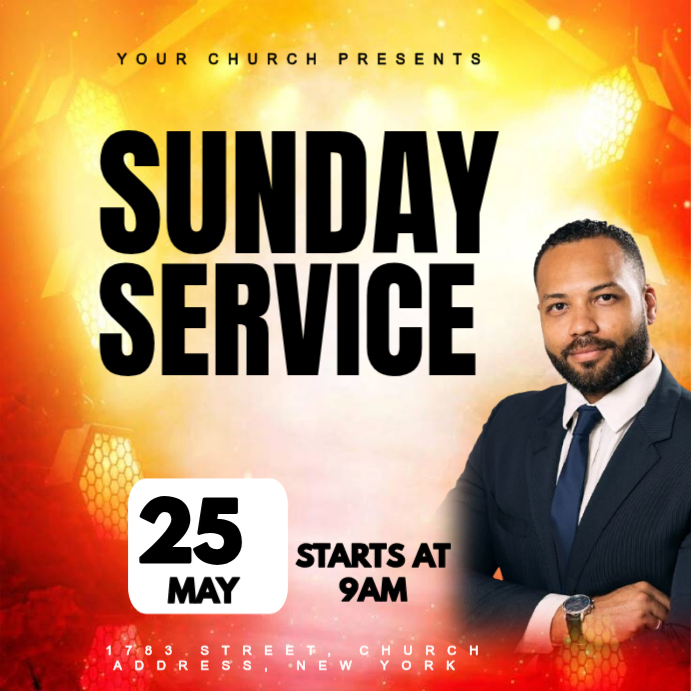 Sunday service event flyers Template | PosterMyWall
