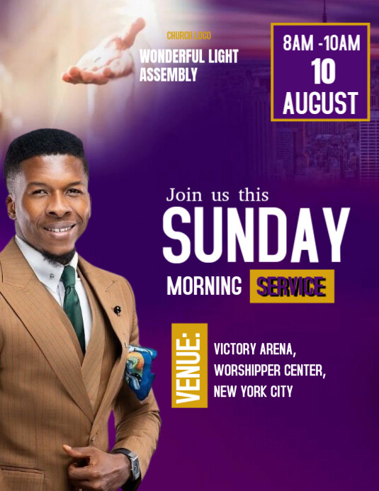 Sunday Service Flyer (us Letter) Template | PosterMyWall