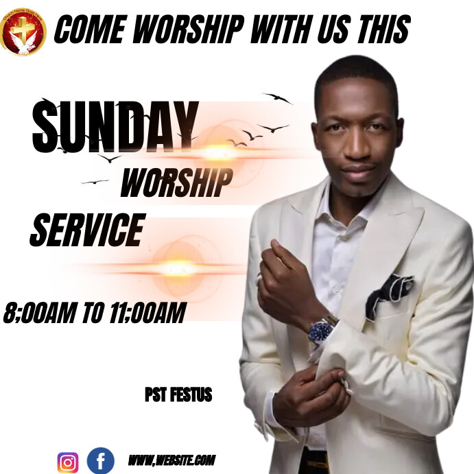 SUNDAY SERVICE FLYER (1) Template | PosterMyWall