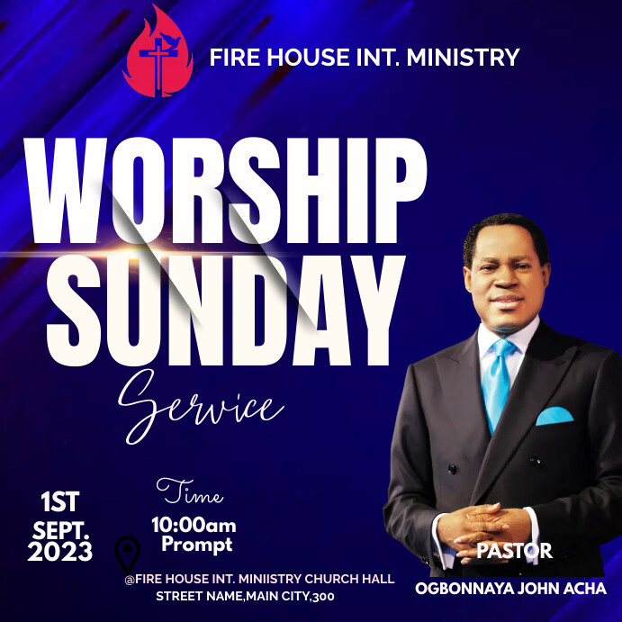 SUNDAY SERVICE FLYER (1) Template | PosterMyWall