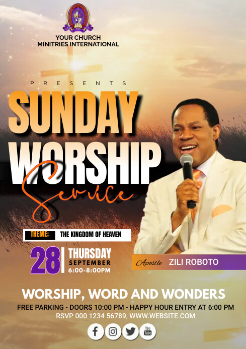 Copy of Sunday Service Flyer A4 | PosterMyWall