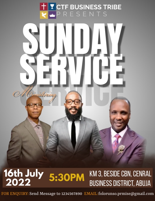SUNDAY SERVICE FLYER DESIGN TEMPLATE (14) | PosterMyWall