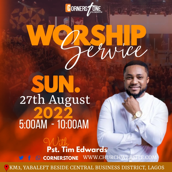 SUNDAY SERVICE FLYER DESIGN TEMPLATE (15) | PosterMyWall