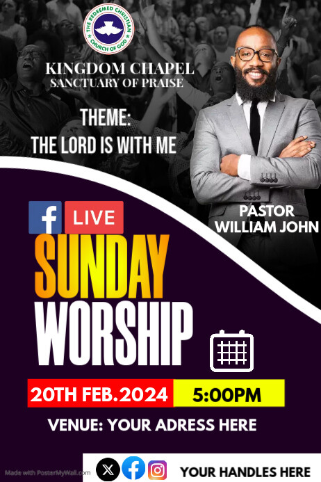 Sunday service flyer Template | PosterMyWall