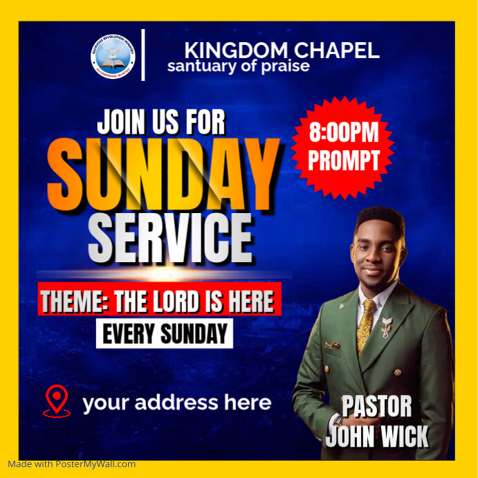 sunday service flyer Template | PosterMyWall