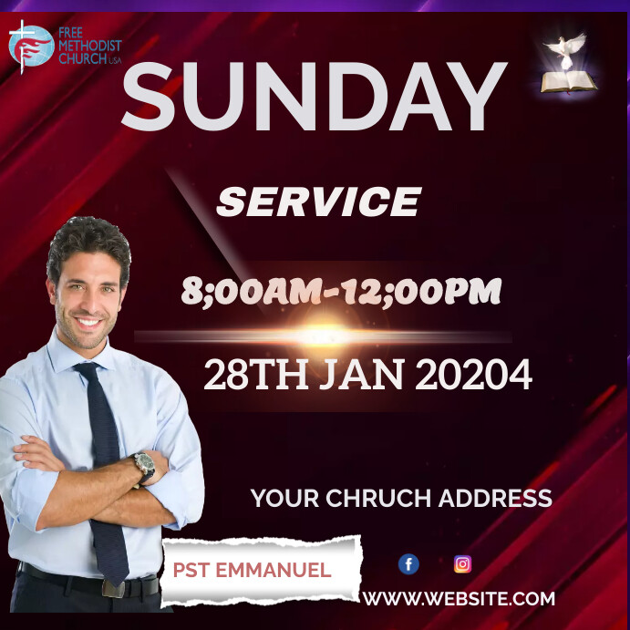SUNDAY SERVICE FLYER Template | PosterMyWall
